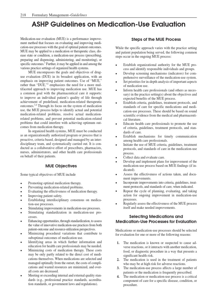 Medication Use Evaluation Current | PDF | Pharmacy | Health Care