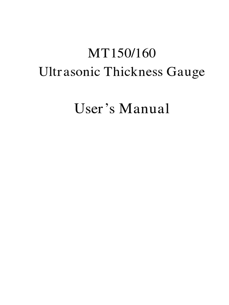 MT160 Material Thickness Gauge Usermanual PDF | PDF | Calibration ...