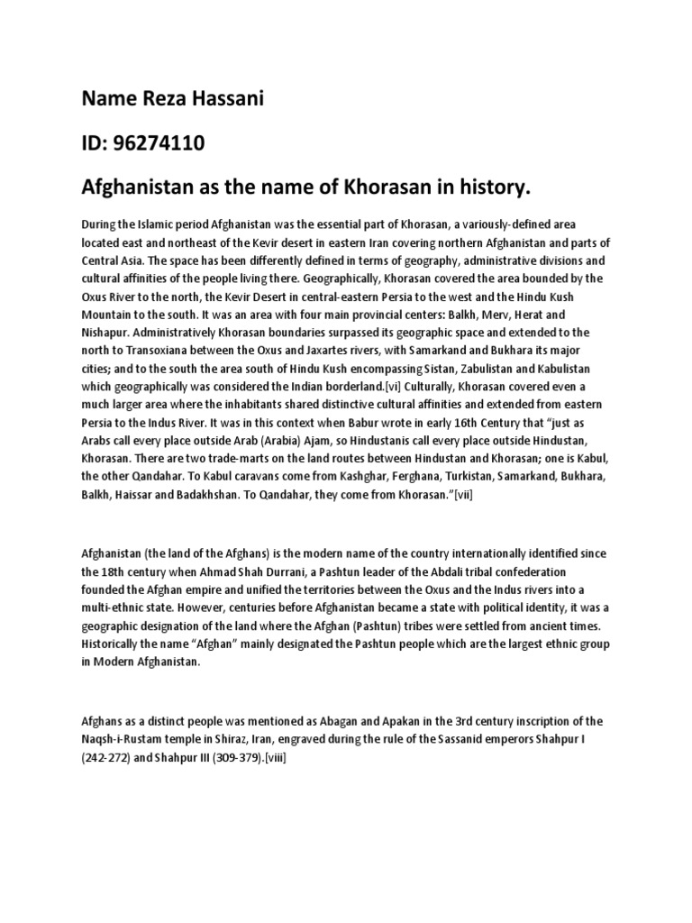 History Names of Afghanistan | PDF | Afghanistan | Asia