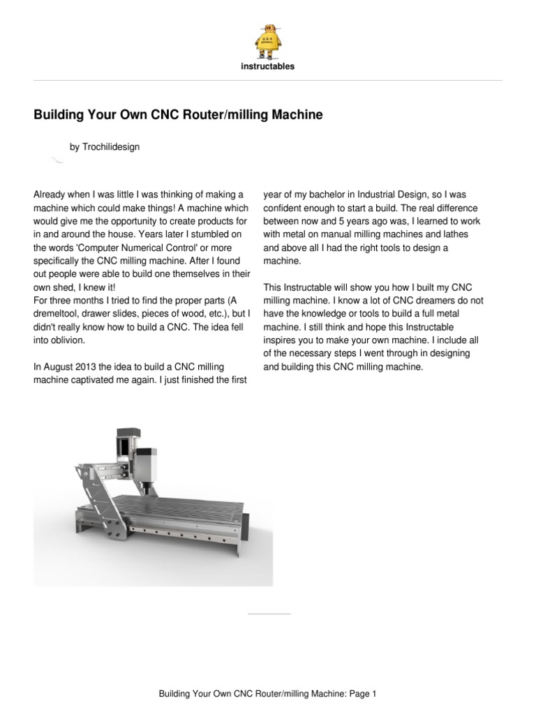 Building Your Own CNC Router/milling Machine: Instructables | PDF ...