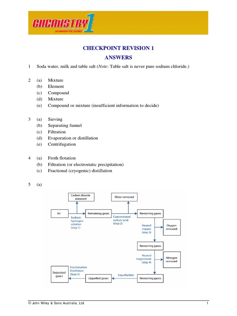 Checkpoint Revision 1 Answers: John Wiley & Sons Australia, LTD 1 | PDF ...