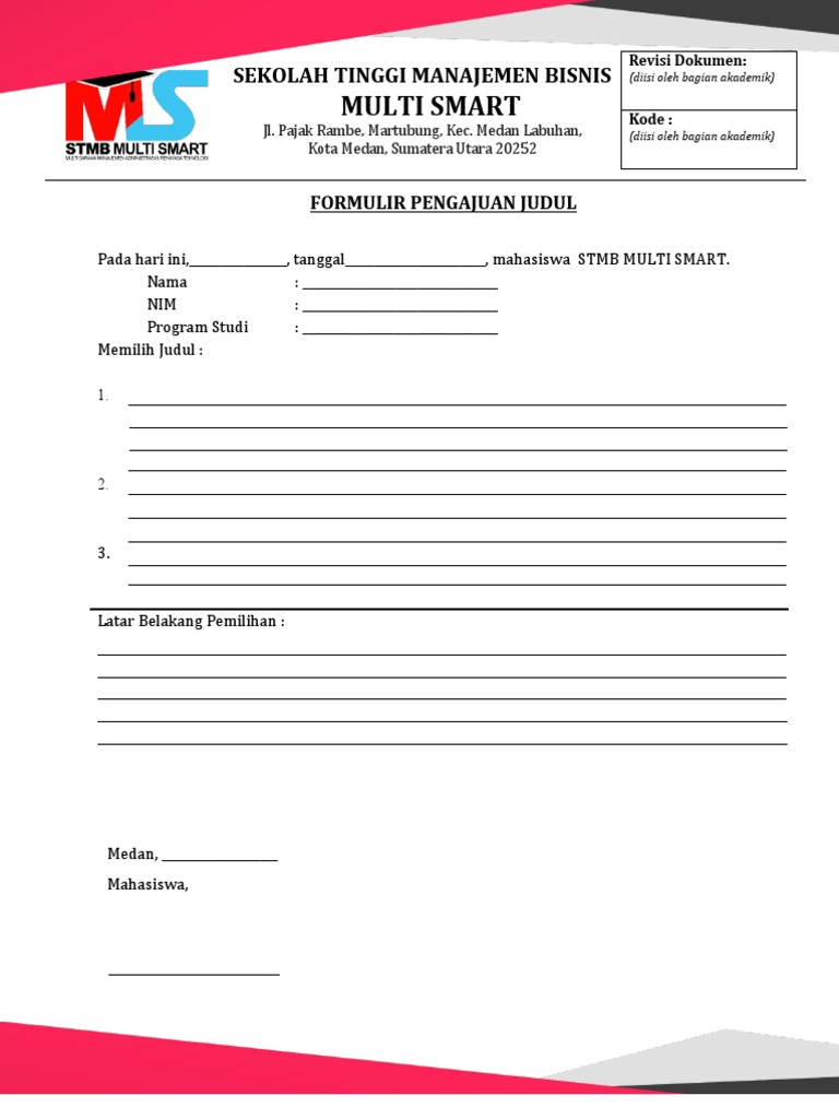 Formulir Pengajuan Paper | PDF