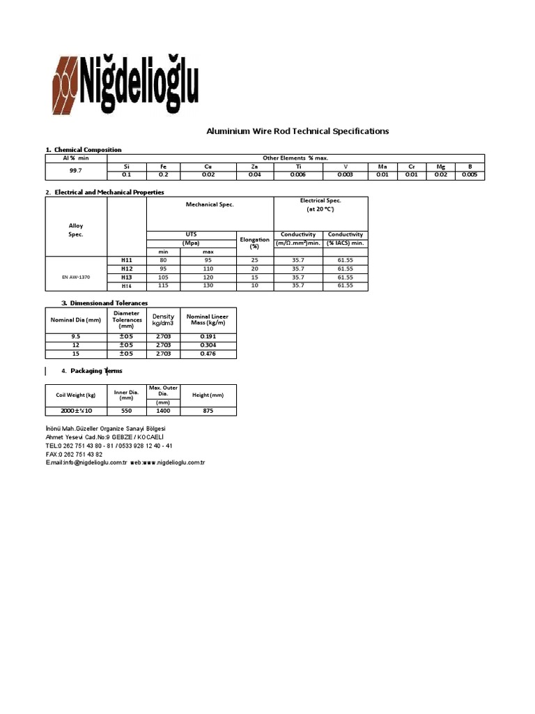 Al - Rod Spec | Download Free PDF | Building Materials | Metallic Elements