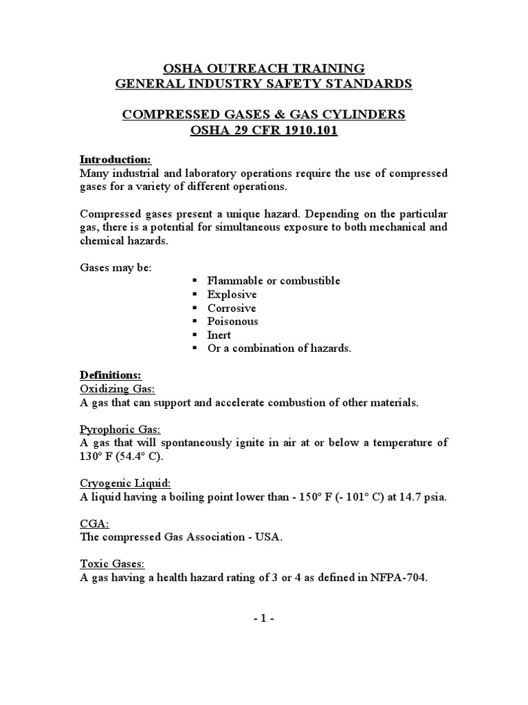 Osha Outreach Training General Industry Safety Standards Compressed ...