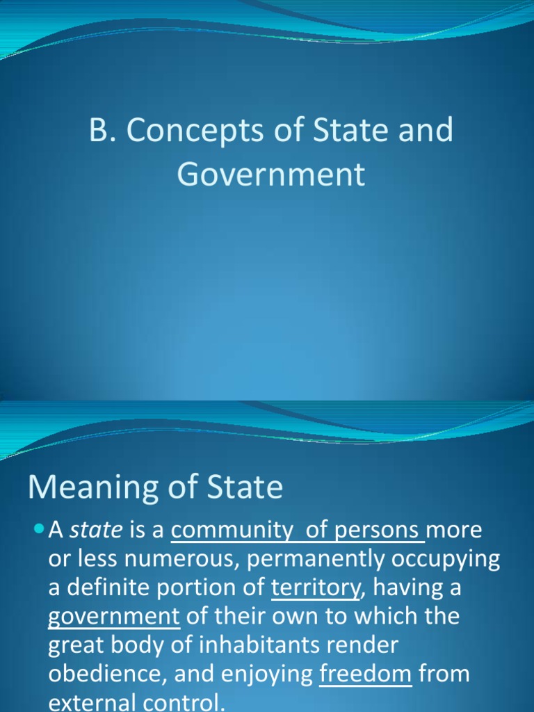 B. Concepts of State and Government | PDF | Public Sphere | Political ...