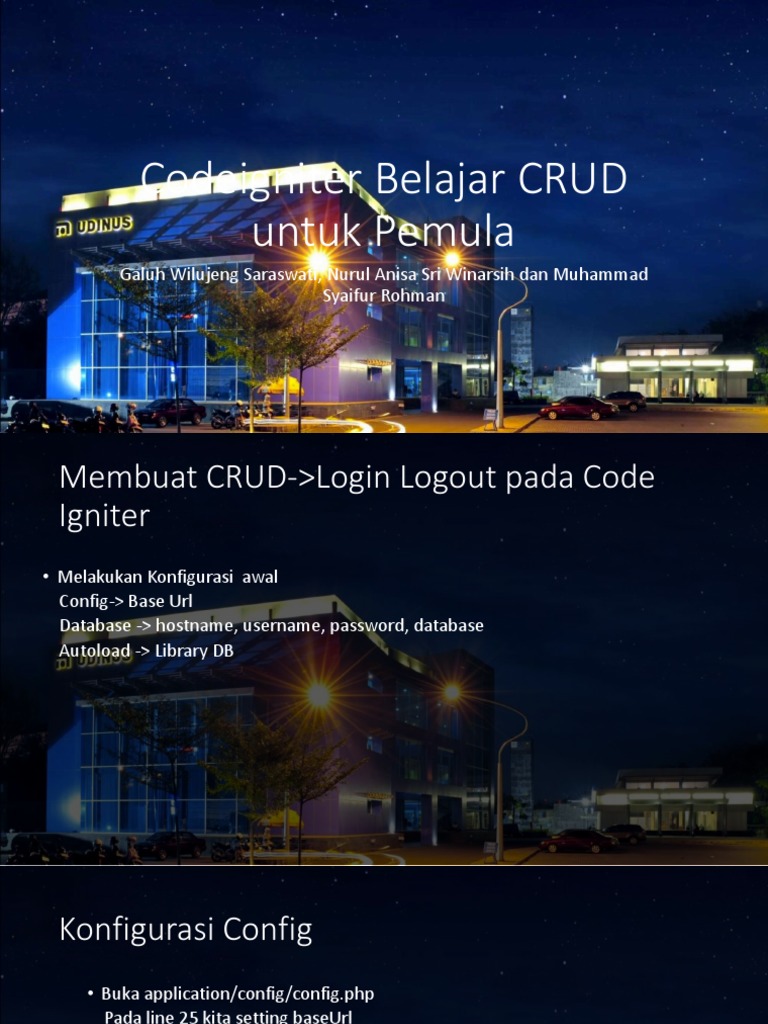 Panduan CRUD Login CodeIgniter Pemula | PDF