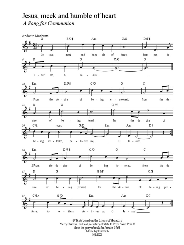 Jesus, Meek and Humble of Heart Ferdzmb MMXX PDF | PDF