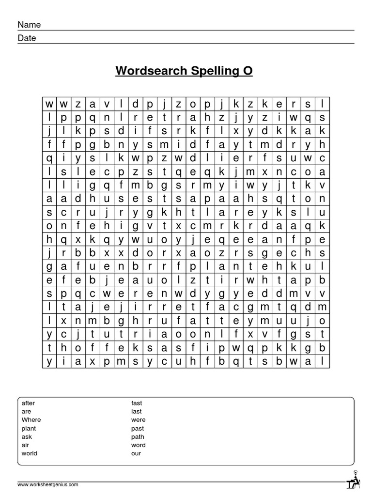 Spelling Wordsearch E1 FS | PDF | Word Puzzles | Word Play
