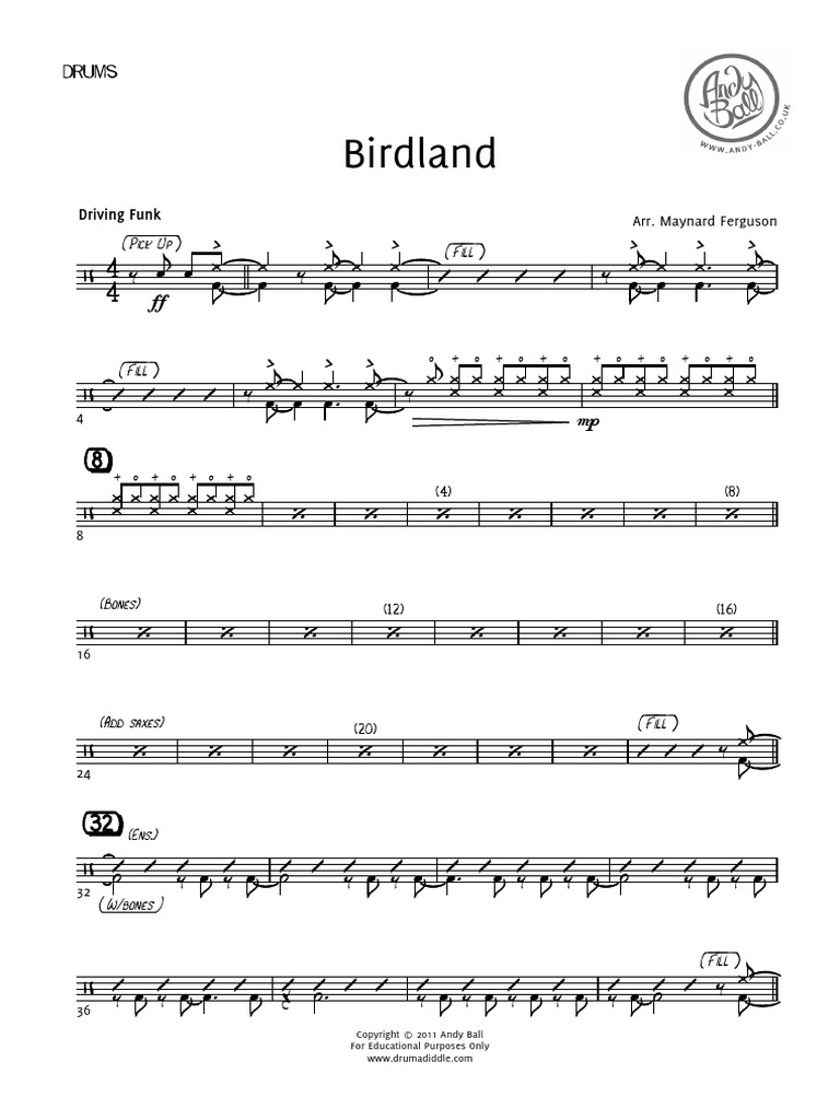 Birdland - Drum Chart - Maynard | PDF