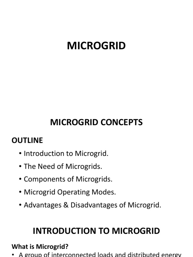 Microgrid Lecture 1 | PDF | Distributed Generation | Electrical Grid