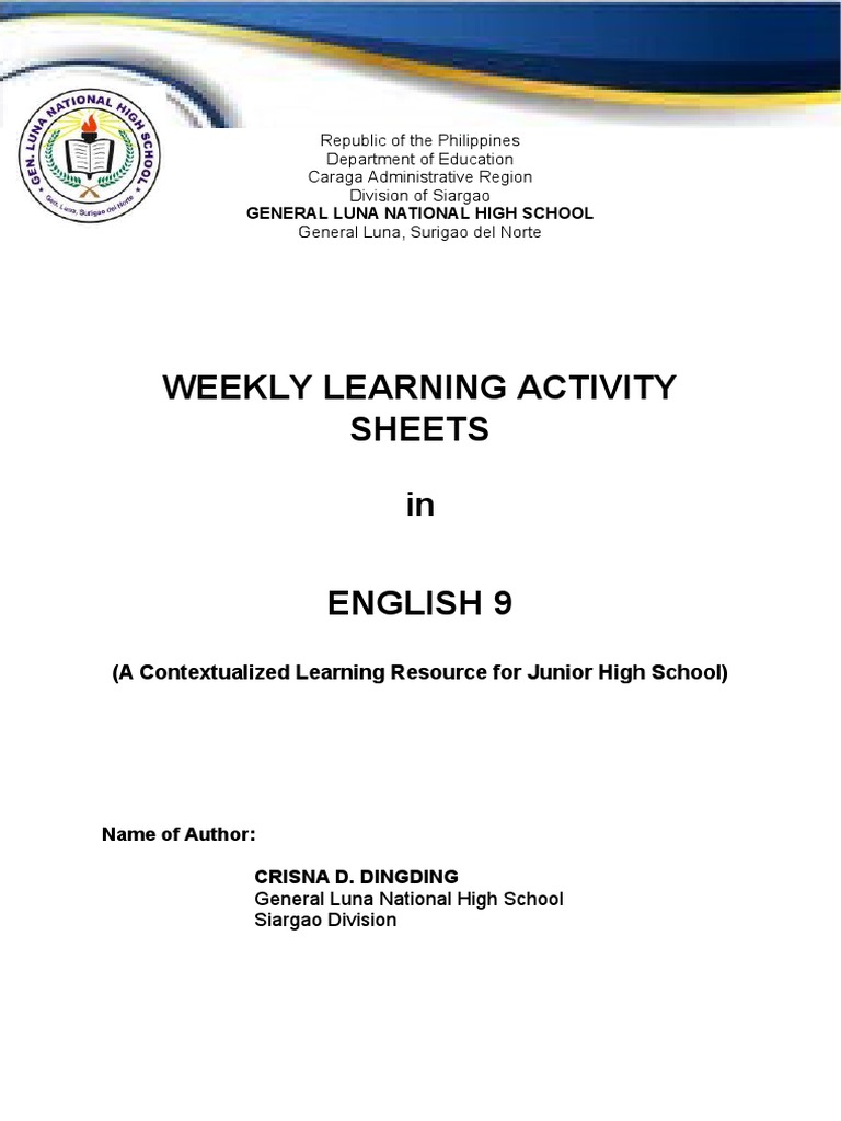 Activity Sheets - Week 1 | PDF | Verb | Grammar