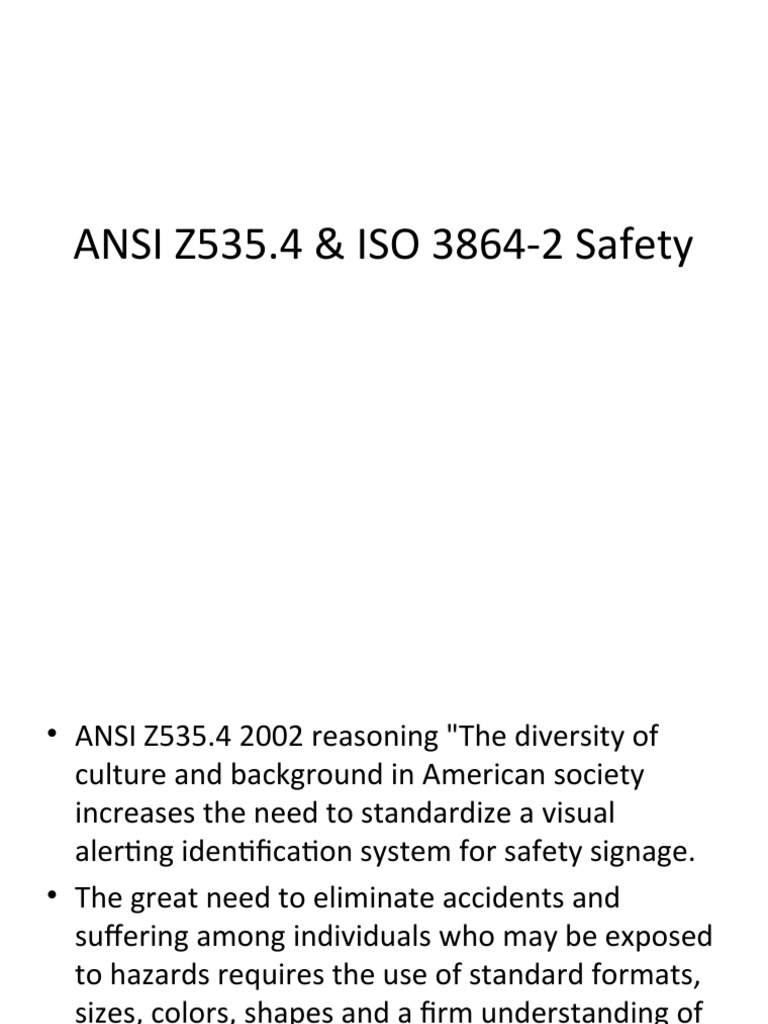 ANSI Z535.4 & ISO 3864-2 Safety | PDF