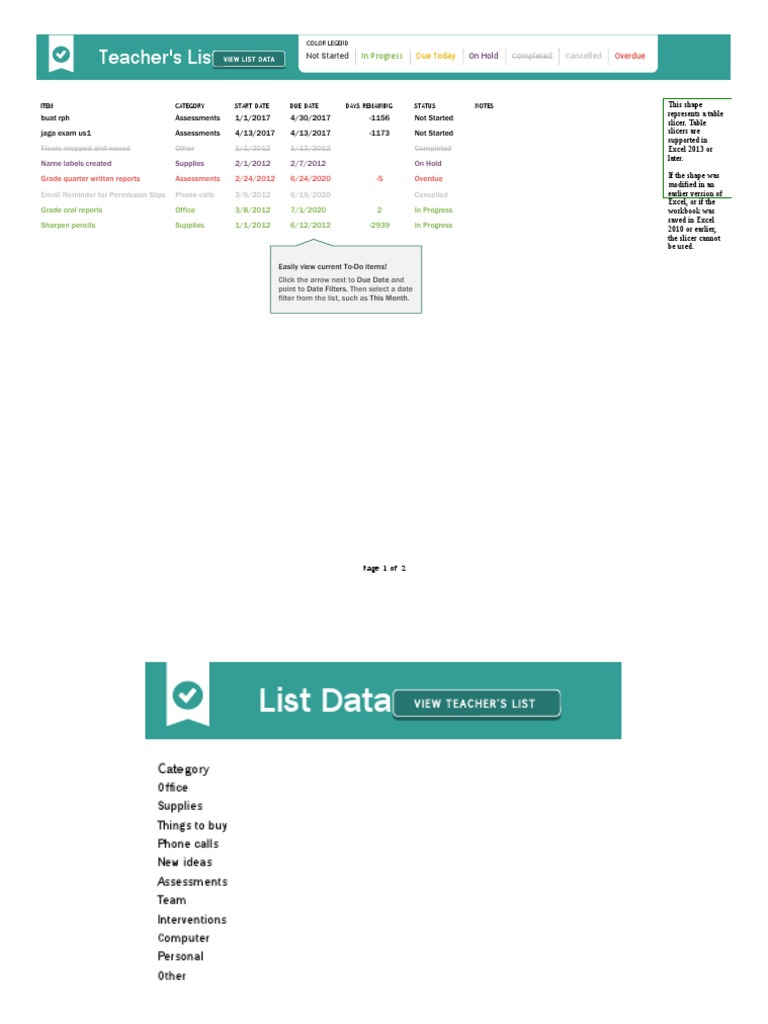 Teachers To Do List1 | PDF | Computing | Computing And Information Technology