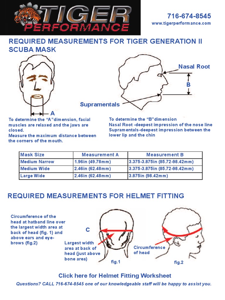 Scuba Mask & Helmet Sizing Guide | PDF