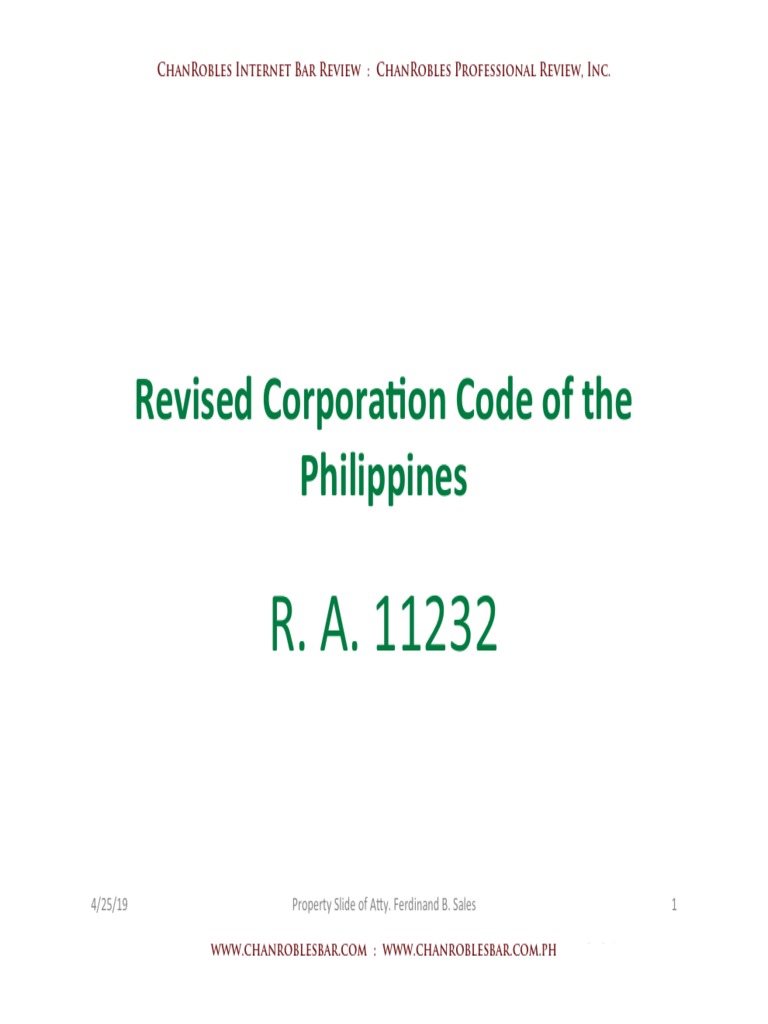 Revised Corporation Code | PDF | Business