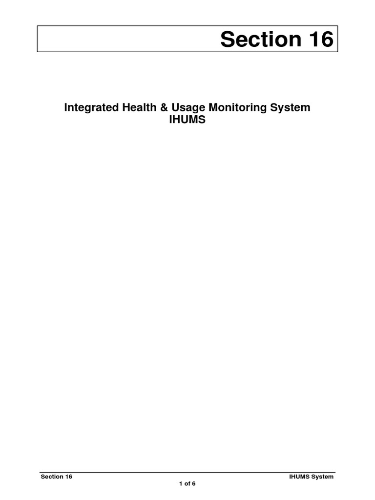 Section 16: Integrated Health & Usage Monitoring System Ihums | PDF | Flight Recorder ...