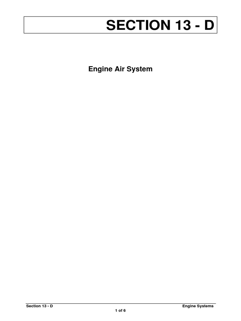 Section 13D - Engine Air System PDF | PDF | Valve | Fuel Injection