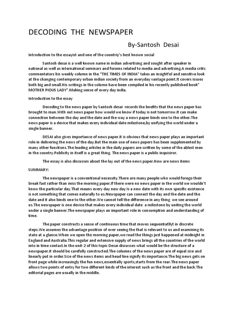 Decoding The Newspaper | PDF | Newspapers | The Guardian