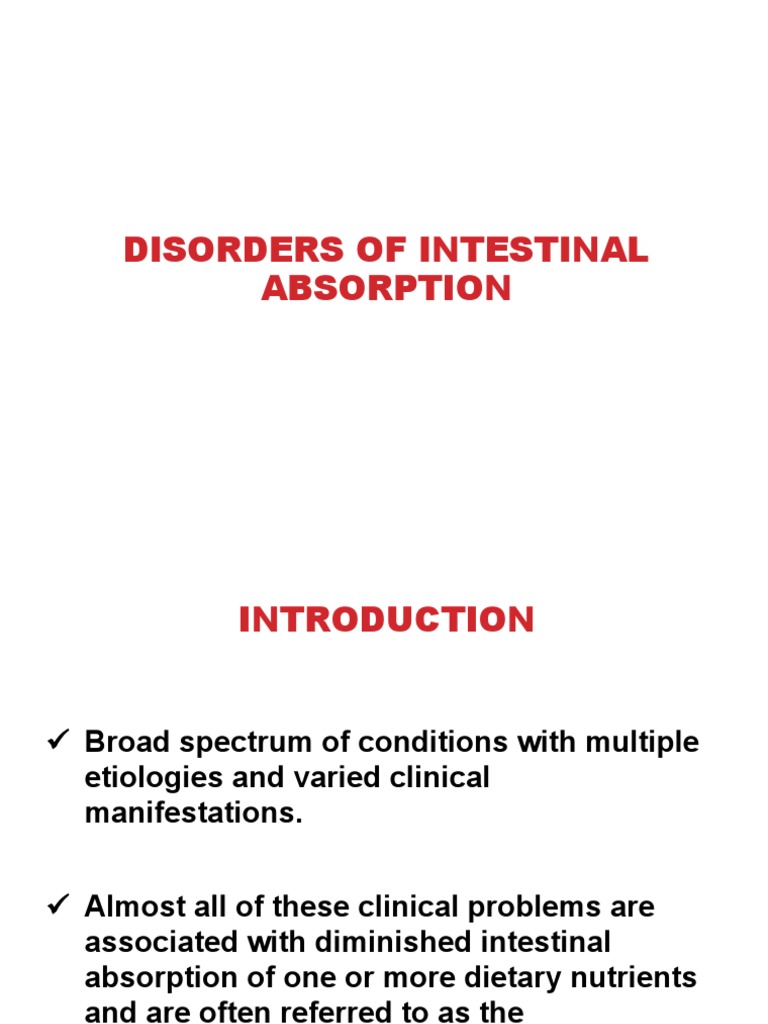 Disorders of Intestinal Absorption | PDF | Coeliac Disease | Digestion