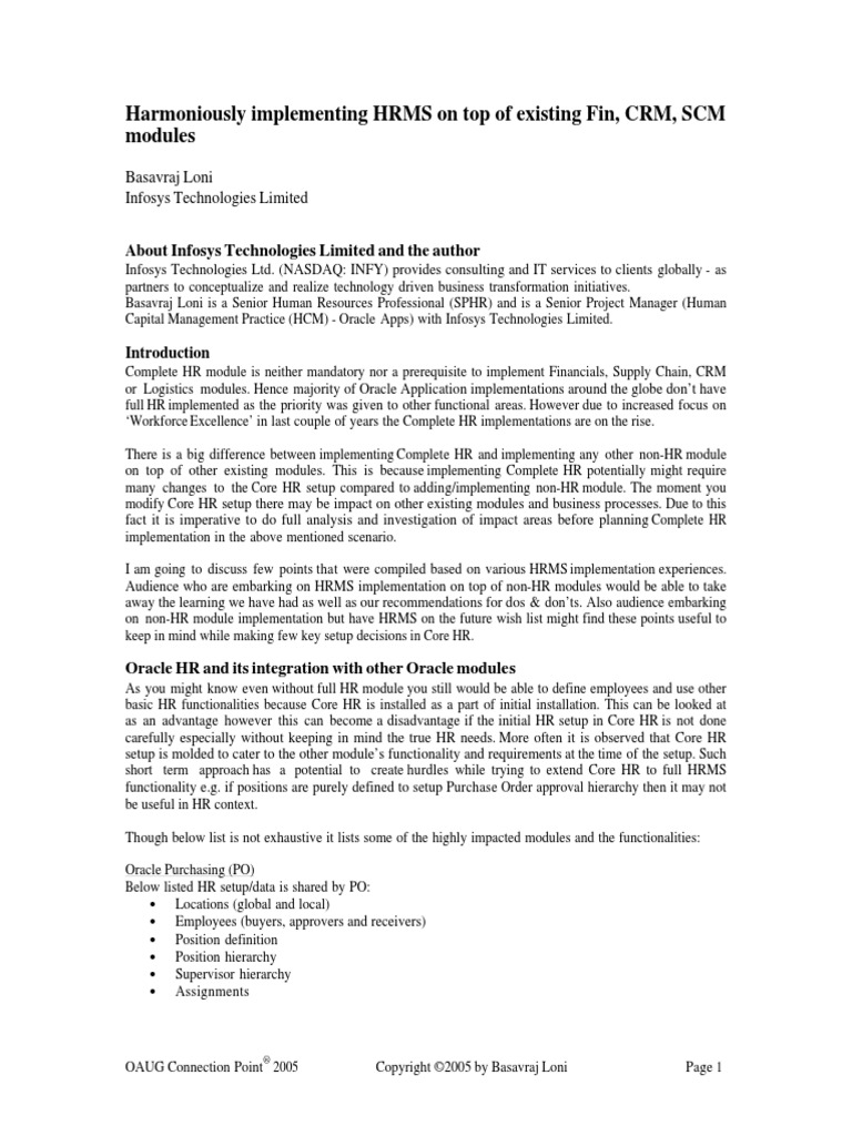 Implementing HRMS CRM SCM PDF | PDF | Human Resource Management | Hierarchy