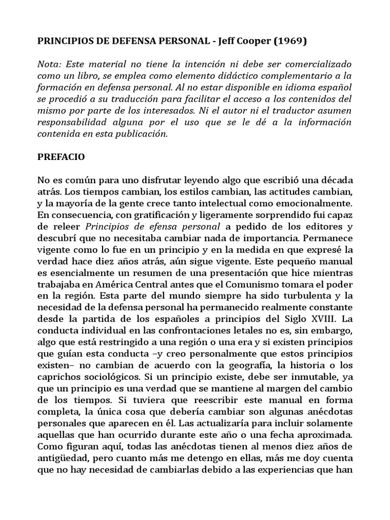 2.principios de Defensa Personal-Jeff Cooper | PDF | Autodefensa ...