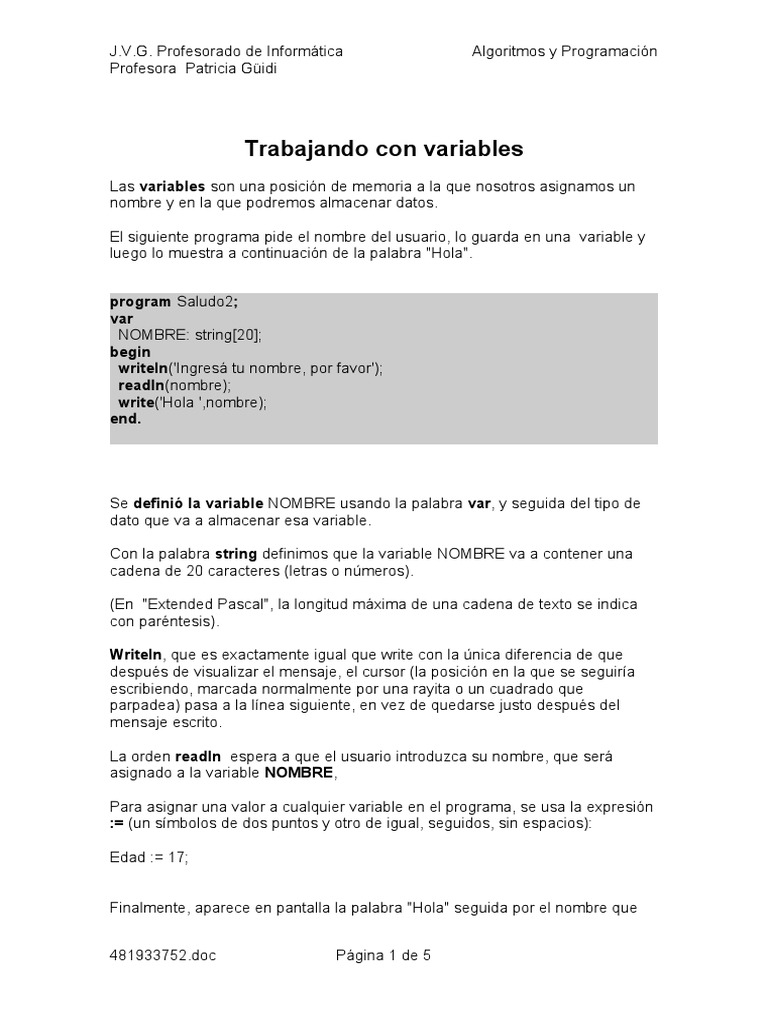 Pascal 02 | PDF | Estructura de datos de matriz | Cadena (informática)