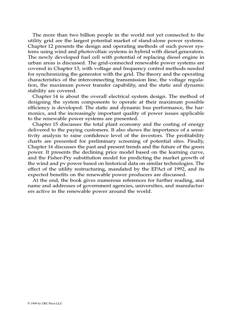 Engineering Alternative Energy-Wind and Solar Power Systems-8 | PDF