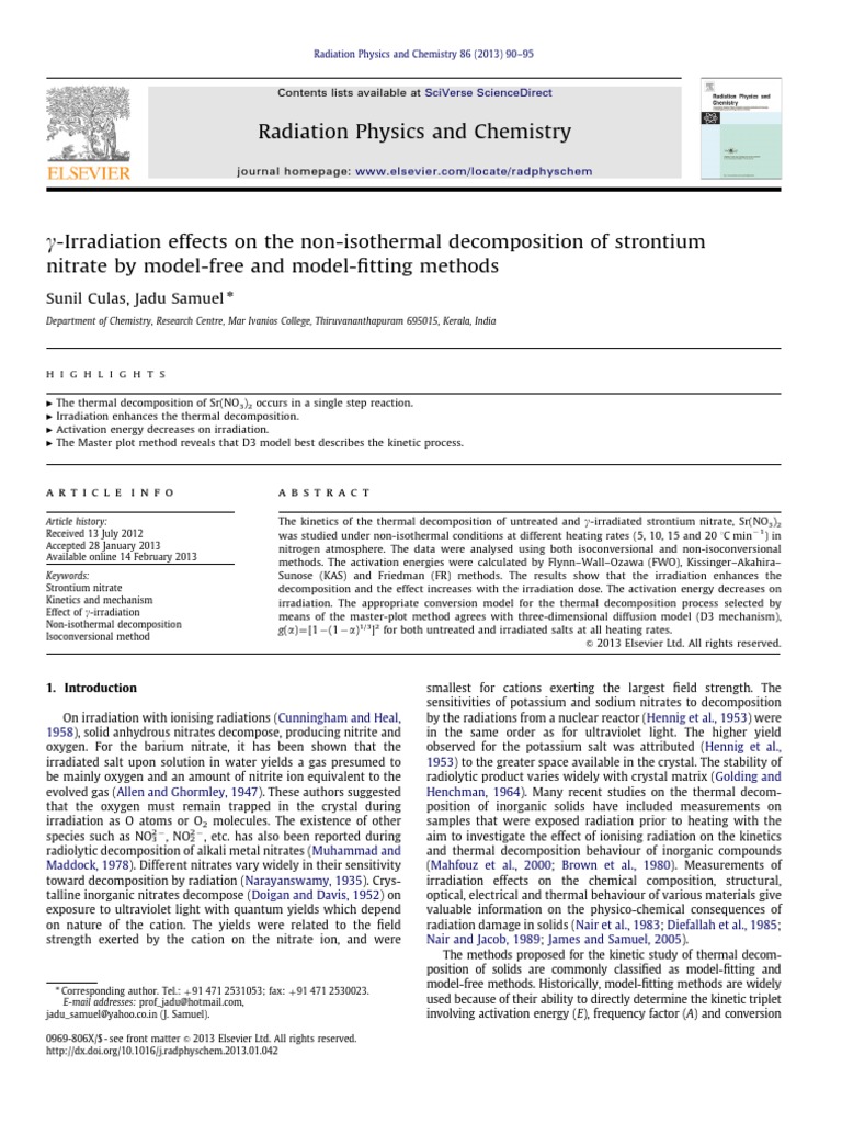 2013 Gamma-Irradiation Effects On The Non-Isothermal Decomposition of ...