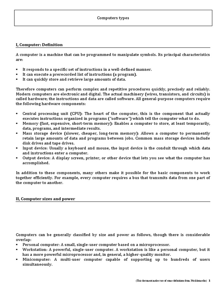 Computer Types | PDF | Personal Computers | Workstation