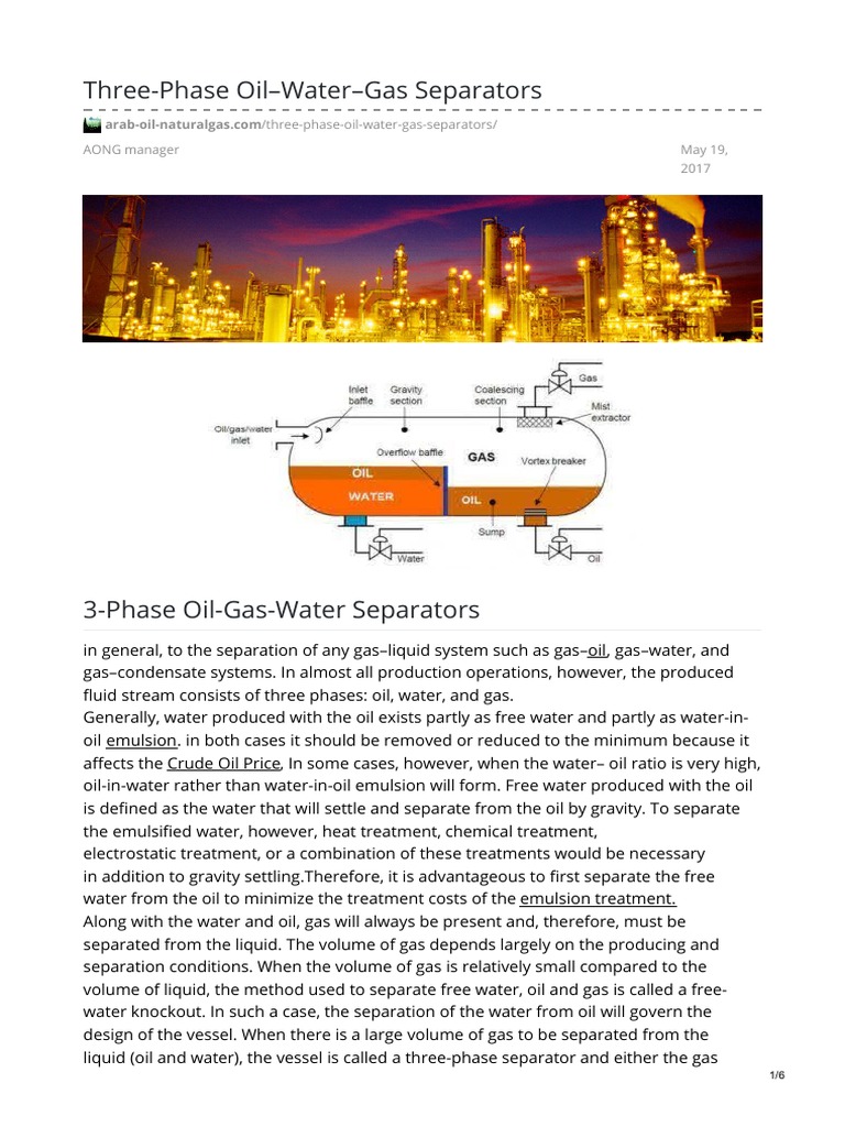 Three-Phase Separator Design Overview | PDF | Gas Technologies ...