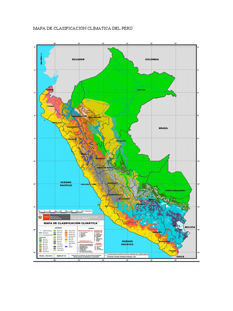 Mapa de Clasificación Climatica Del Perú | PDF