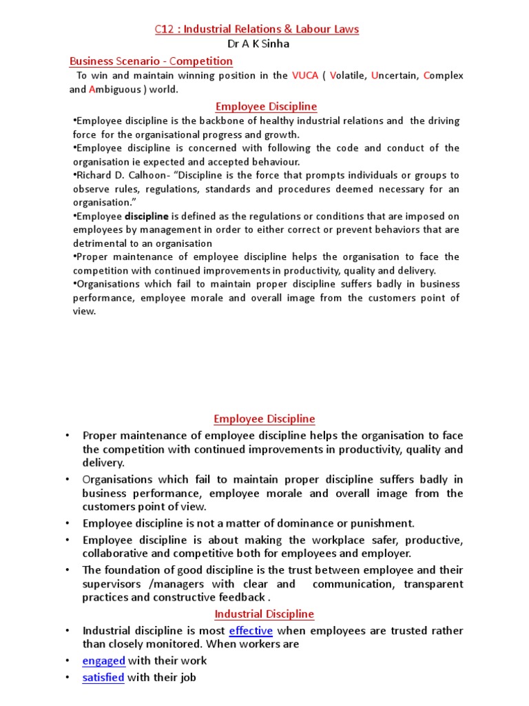 Industrial Relations & Labour Laws | PDF | Industrial Relations ...