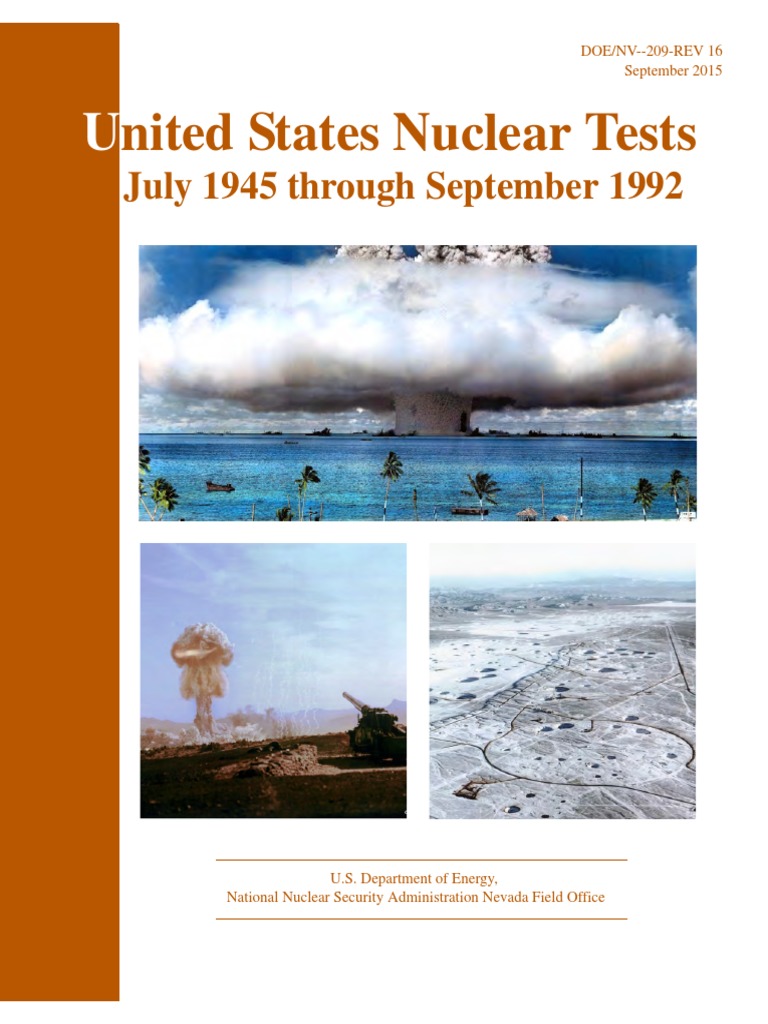 DOE NV-209 Rev16 | PDF | Nuclear Weapons Testing | Nuclear Weapons