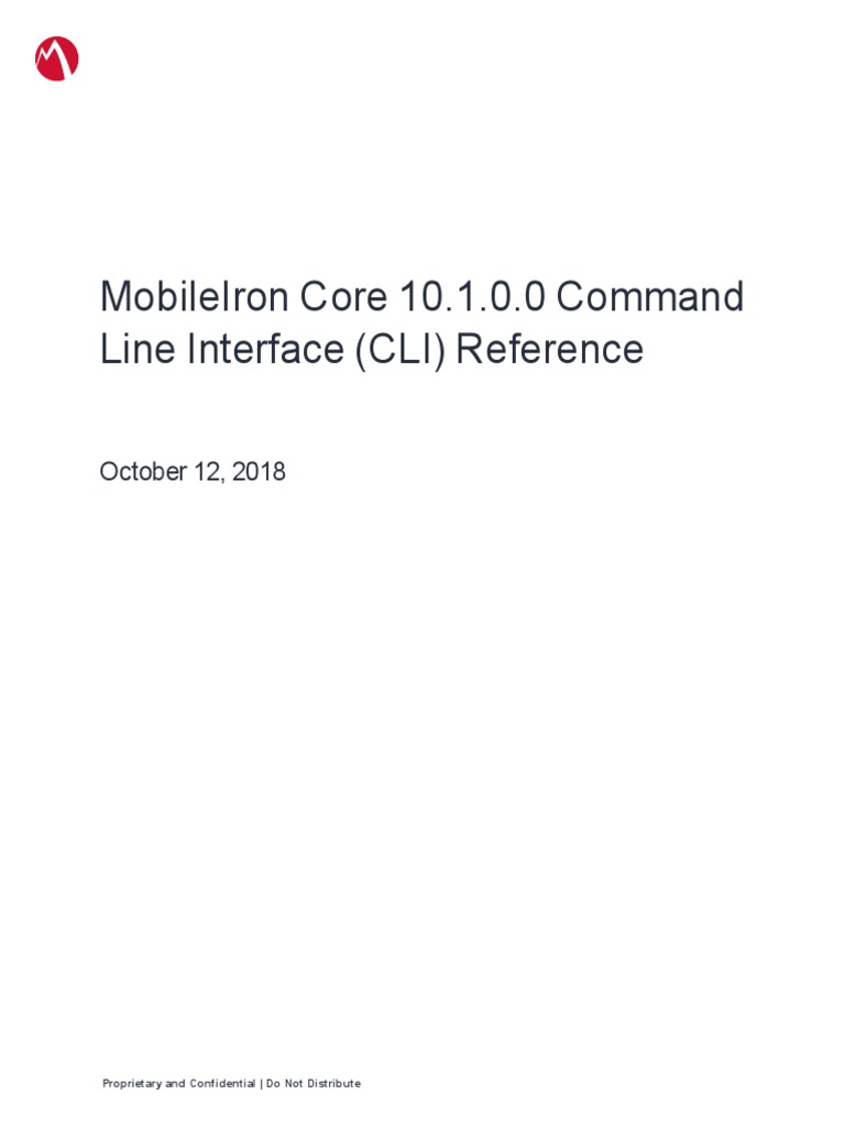Mobileiron Core 10.1.0.0 Command Line Interface (Cli) Reference | PDF ...