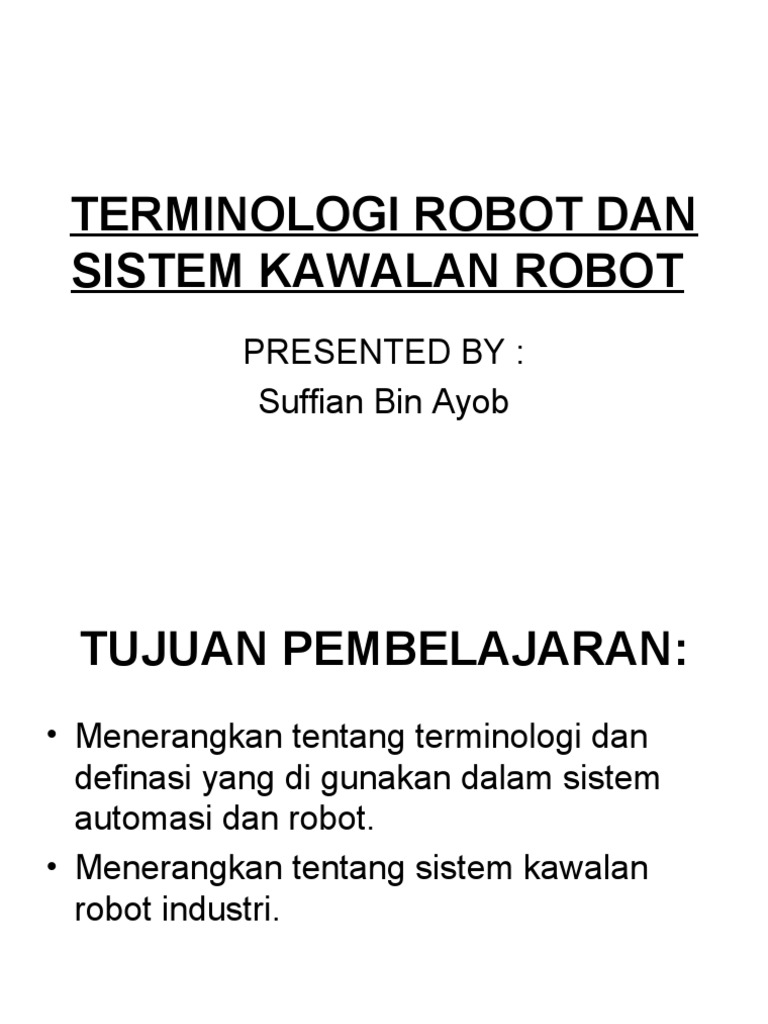 Terminologi Robot Dan Sistem Kawalan Robot | PDF