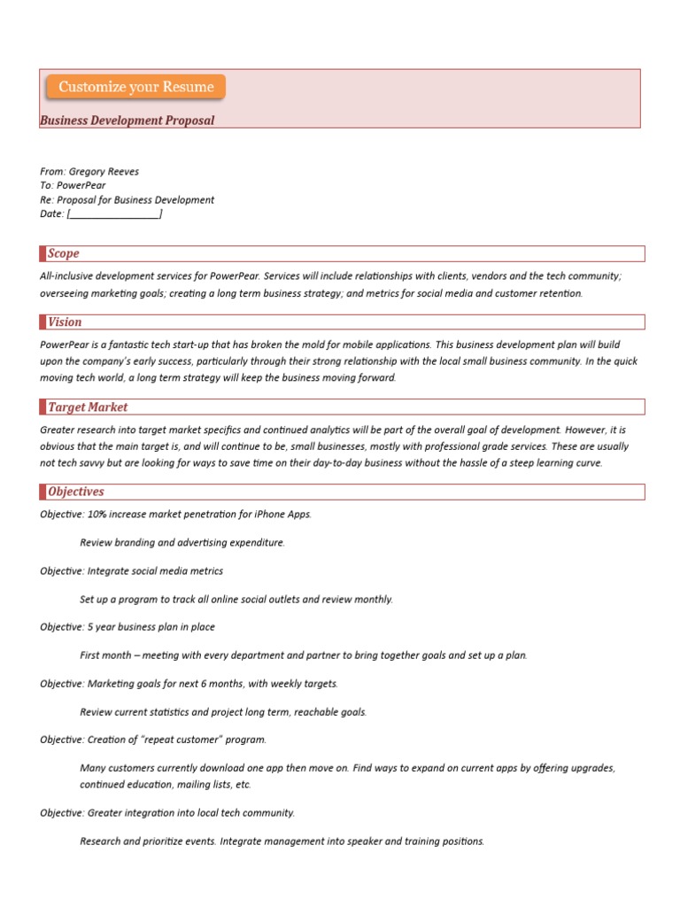 Business Development Proposal | PDF | Copyright | Media Manipulation