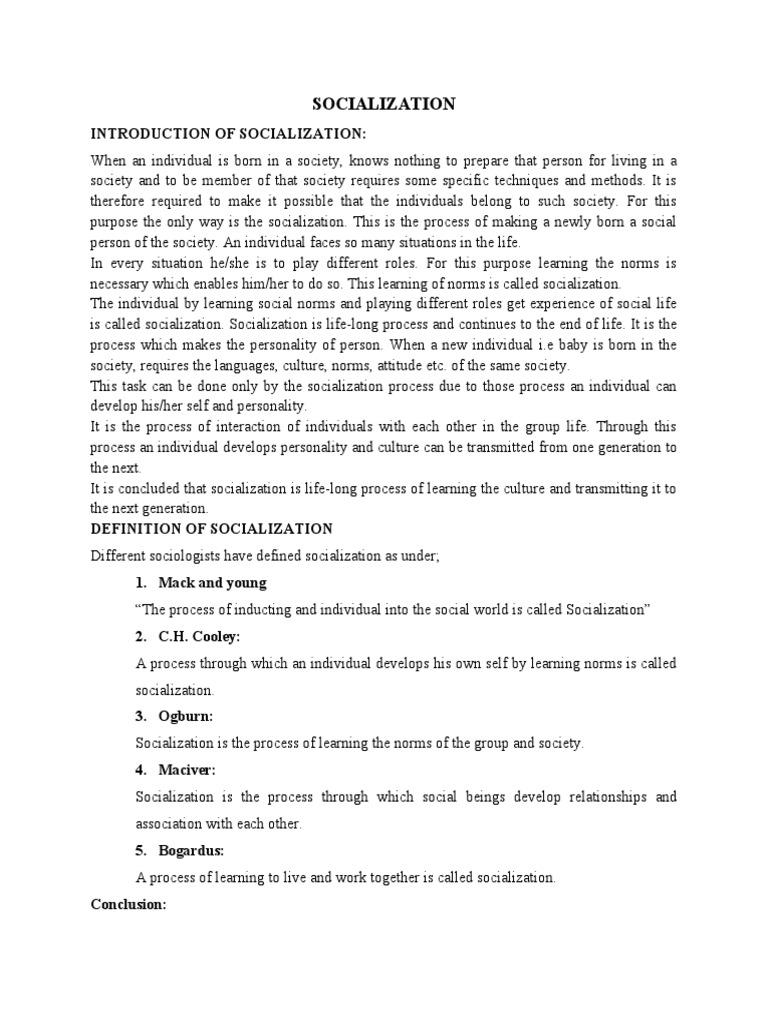 Introduction of Socialization | PDF | Socialization | Family