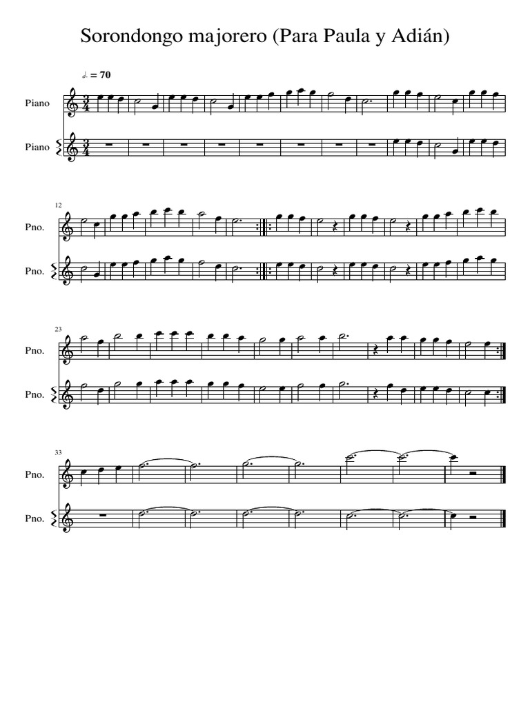 Sorondongo Canario. Dúo Flautas | PDF