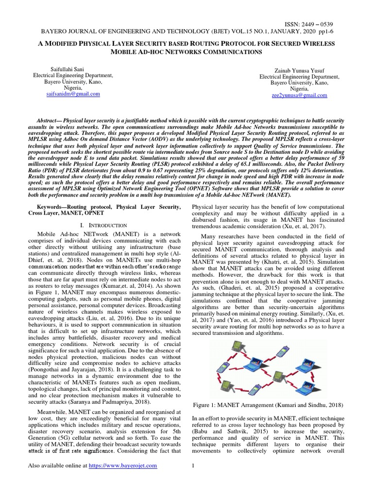 A Modified Physical Layer Security Based Routing Protocol For Secured Wireless Mobile Ad-Hoc ...