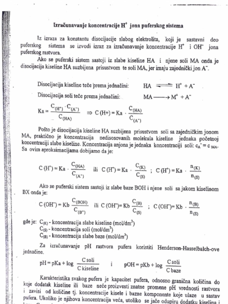 Izračunavanje PH Pufera PDF | PDF