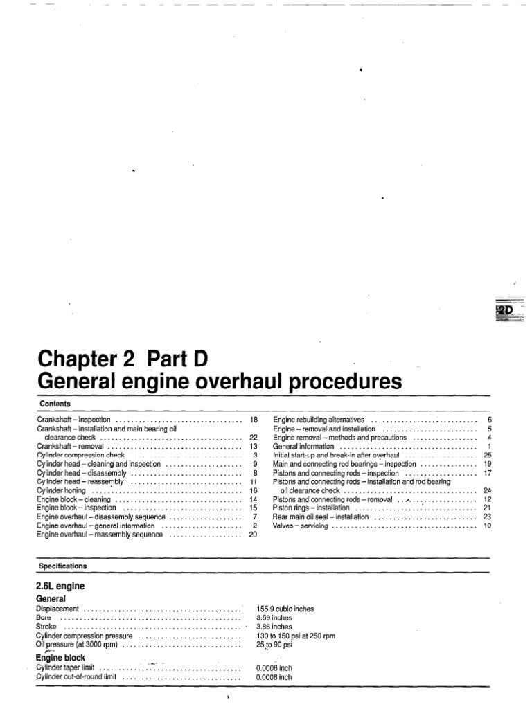 Gen Overhaul | PDF | Piston | Cylinder (Engine)