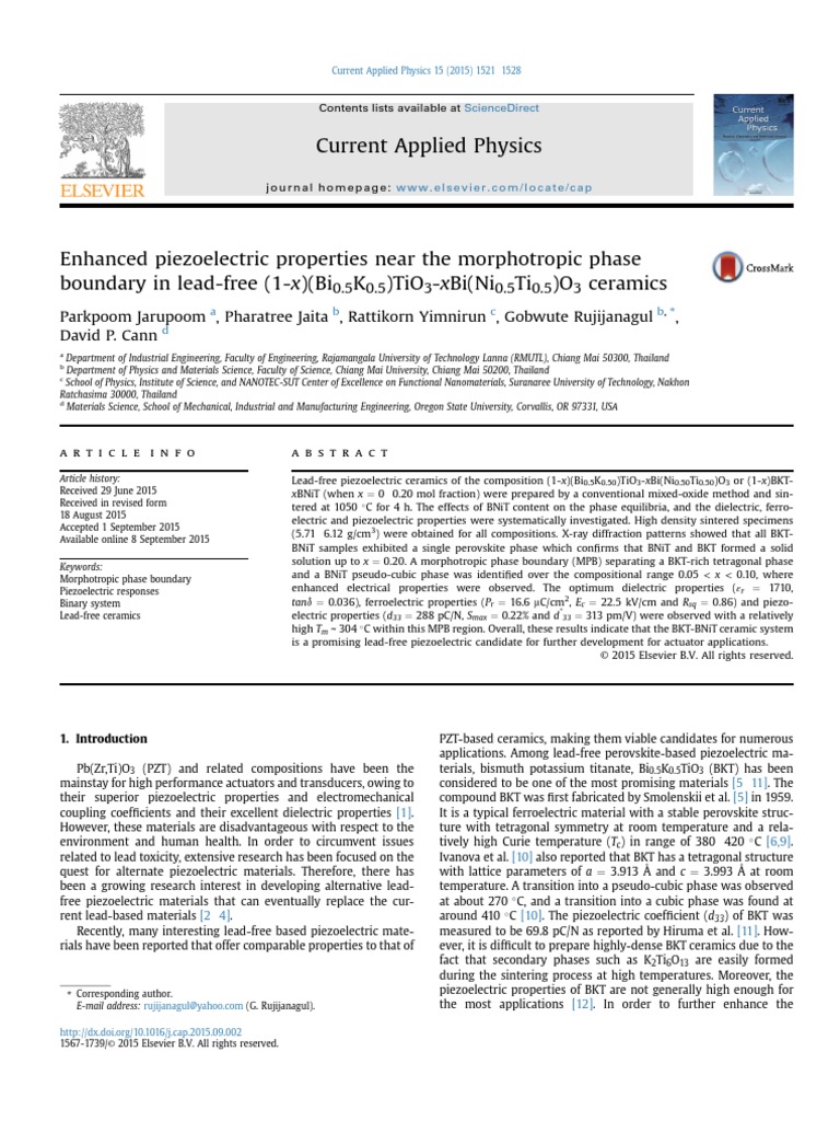 Current Applied Physics | PDF | Dielectric | Ferroelectricity