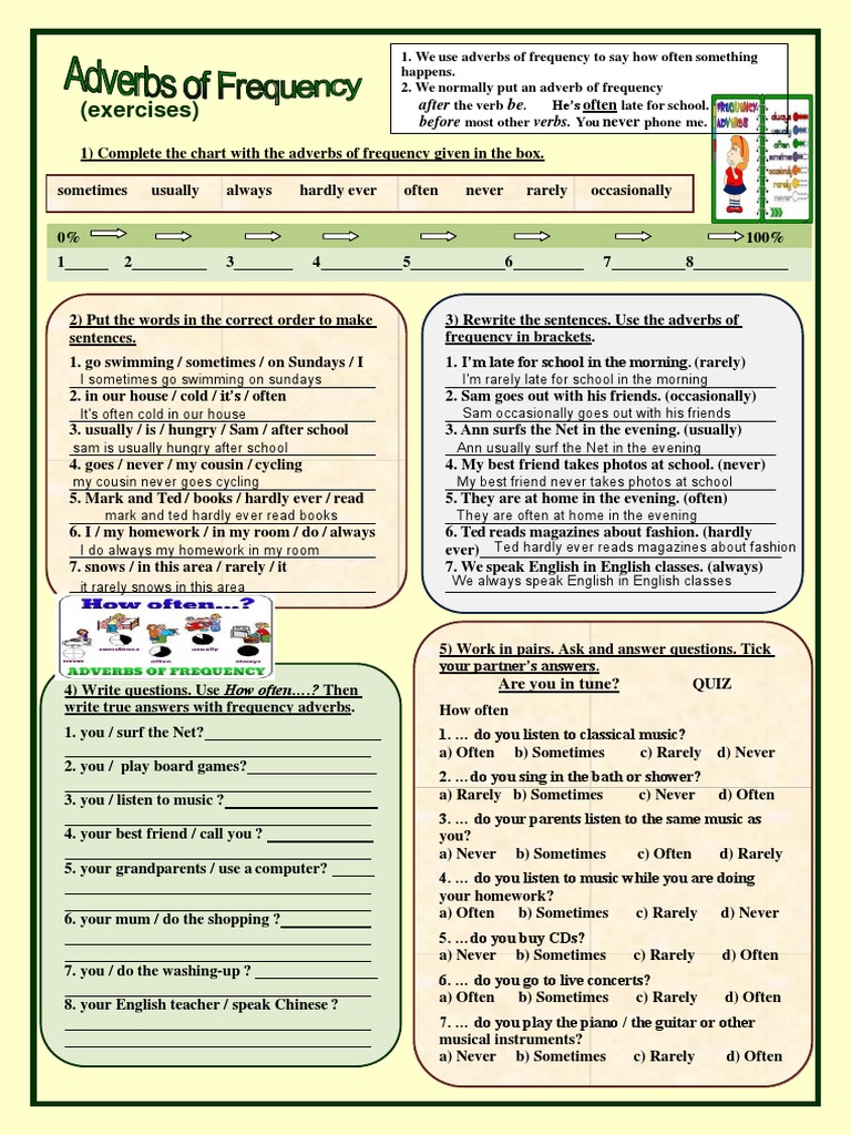 Adverbs of Frequency 2 y 3 Ok | PDF | Adverb | Syntax