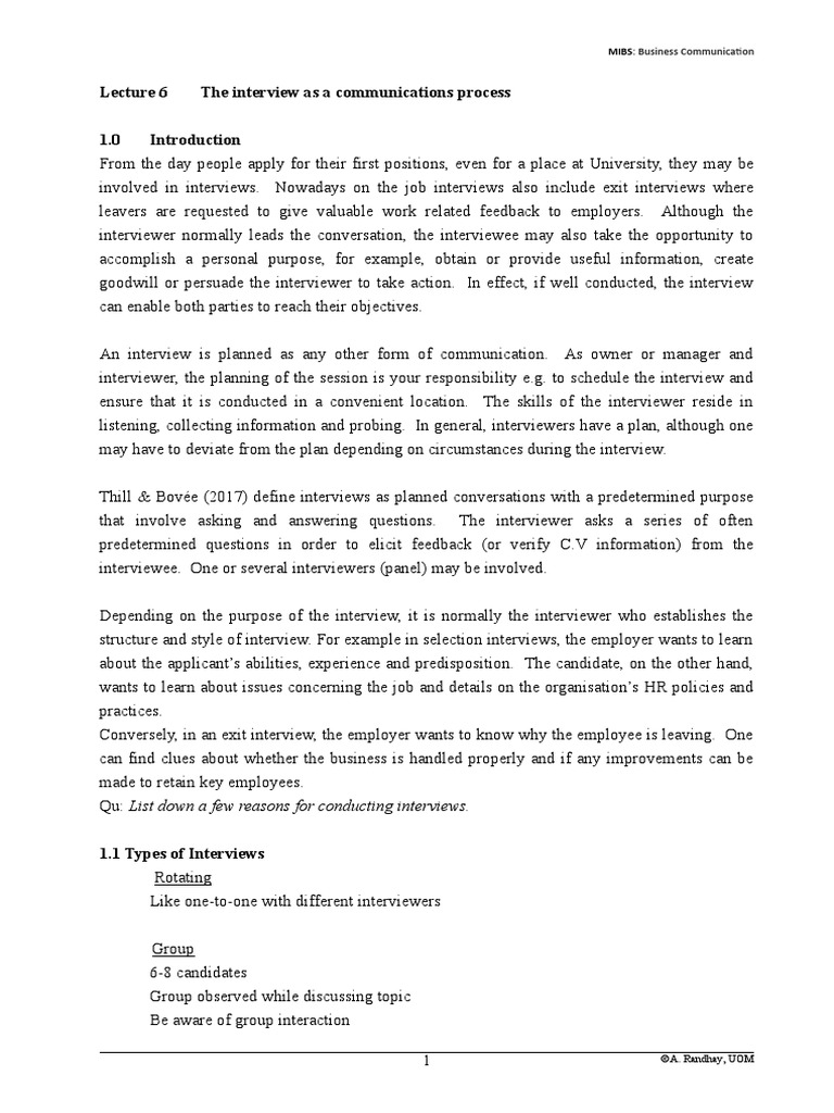 Lecture 6 - Interview As A Communication Process | Download Free PDF ...