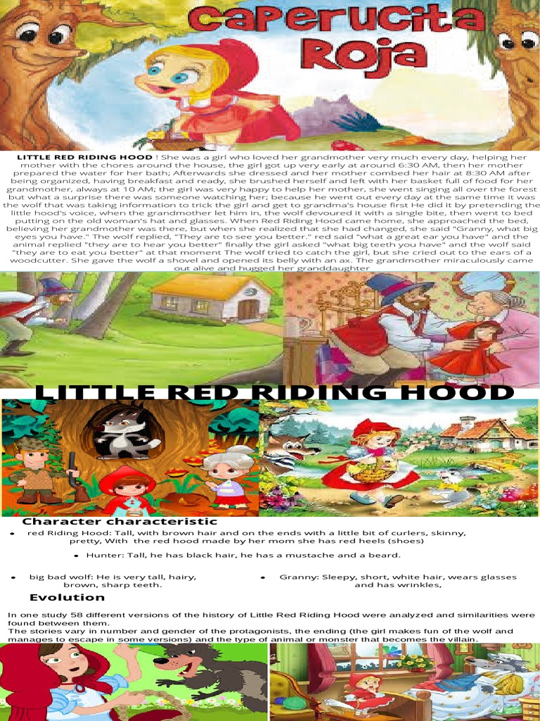 Little Red Riding Hood's Characteristics and Evolution | PDF | Little ...