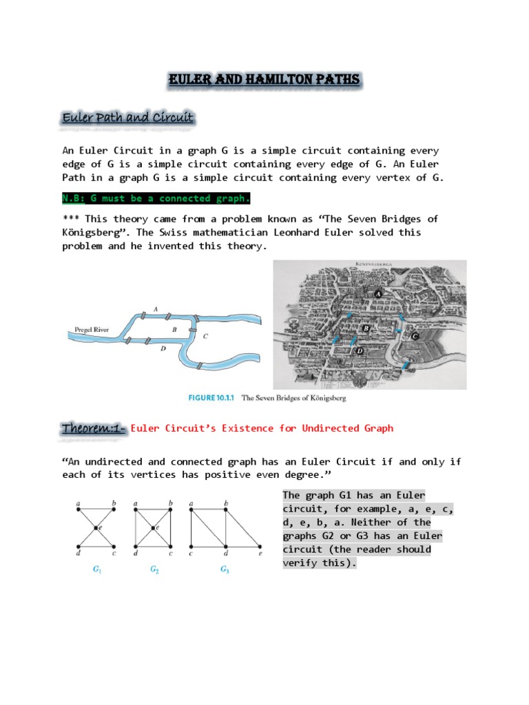 Understanding Euler Paths and Circuits | PDF | Vertex (Graph Theory) | Combinatorics