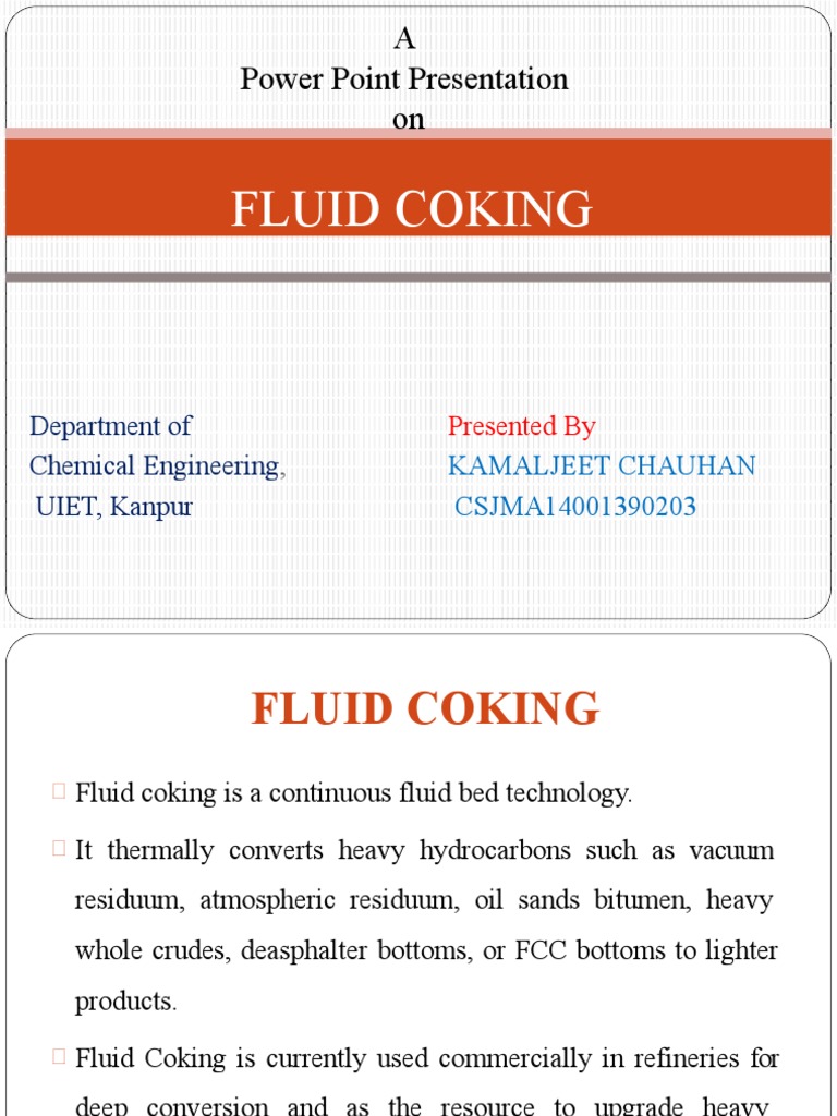 Fluid Coking: A Power Point Presentation On | PDF | Gasification ...