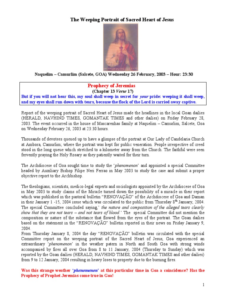 Weeping Portrait | PDF | Catholic Church | Sacrifice