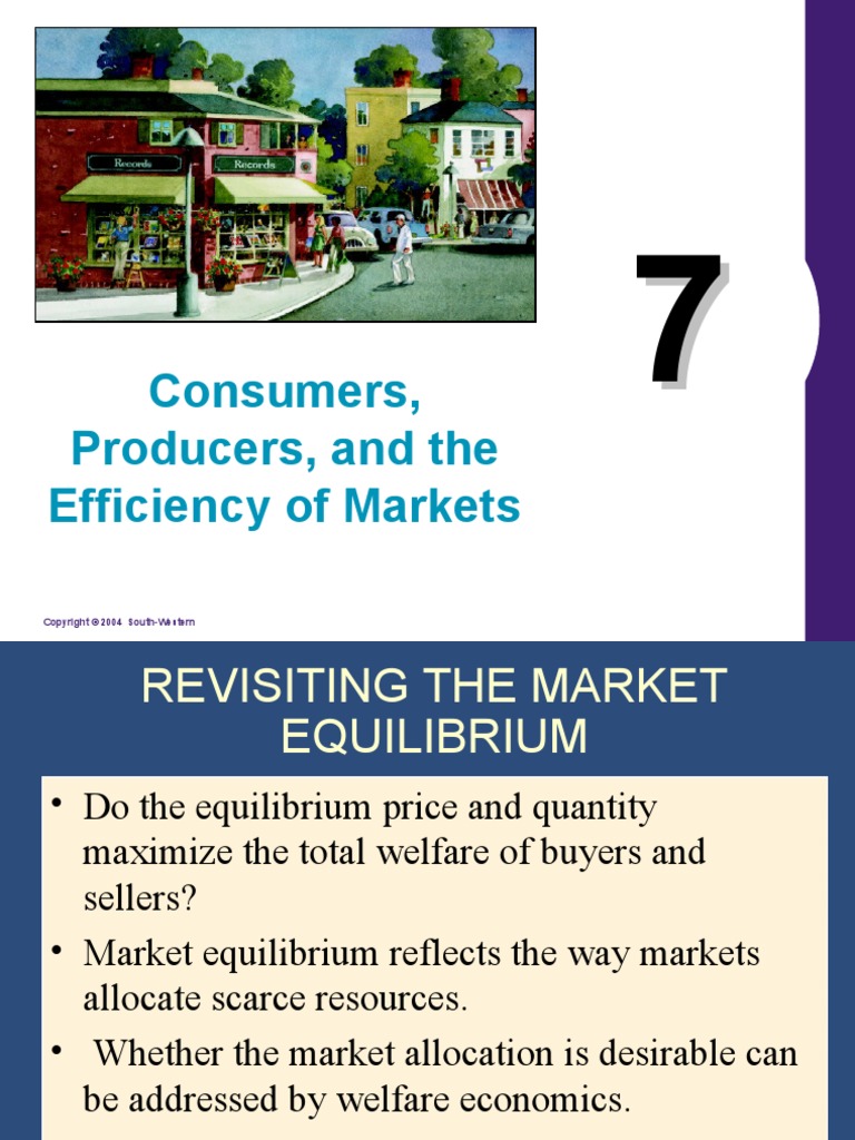 Consumers, Producers, and The Efficiency of Markets | PDF | Economic ...