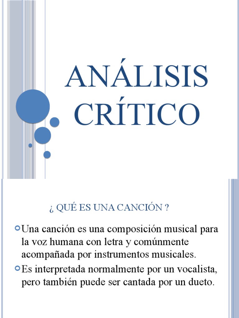Análisis Crítico | PDF | Canciones | Entretenimiento (general)